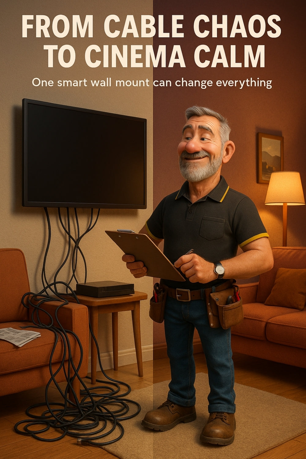 How to Mount Your TV and Hide Cables for a Clean, Modern Living Room w ...